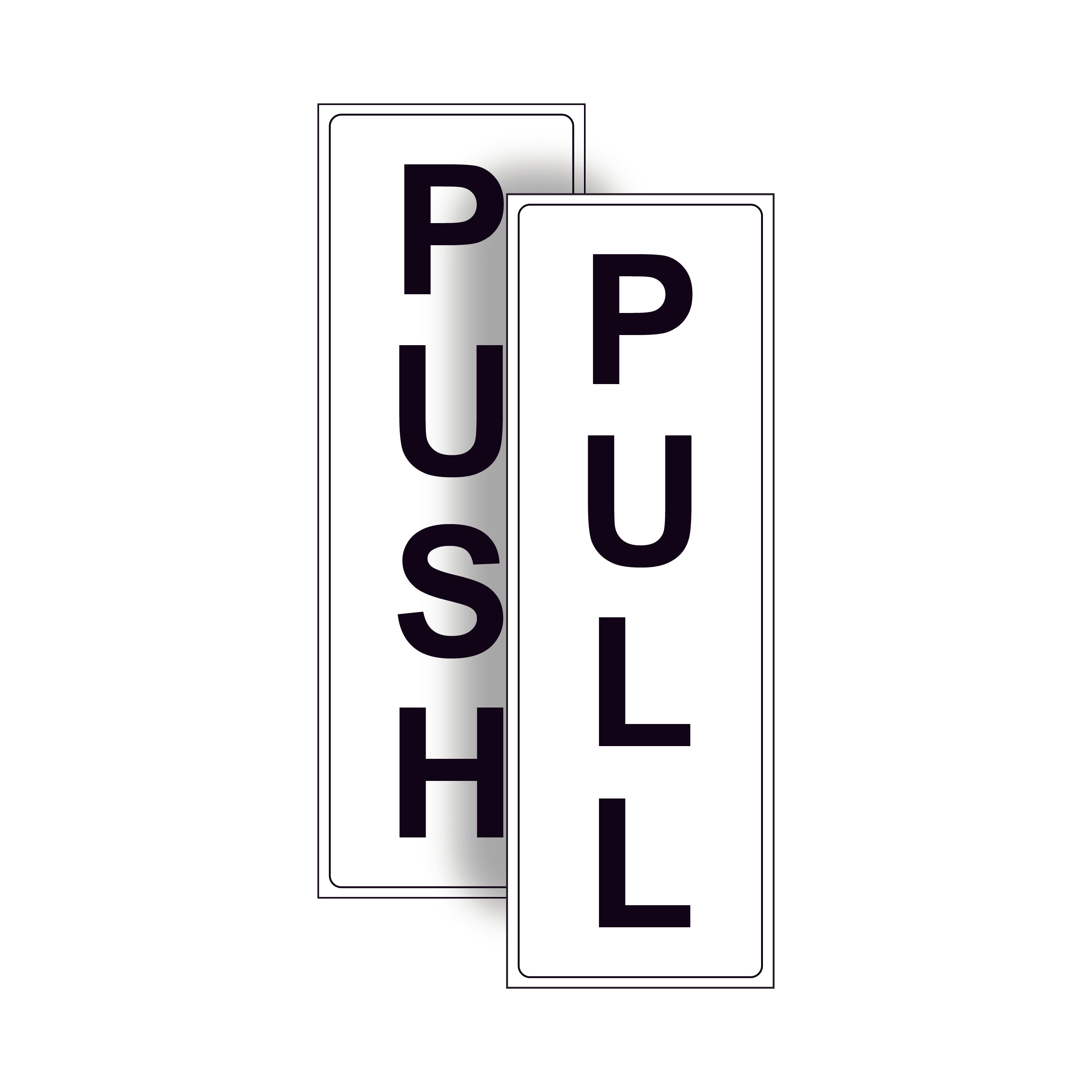 2 pack of 1 x Push & 1 x Pull door access warning safety vinyl sign st ...